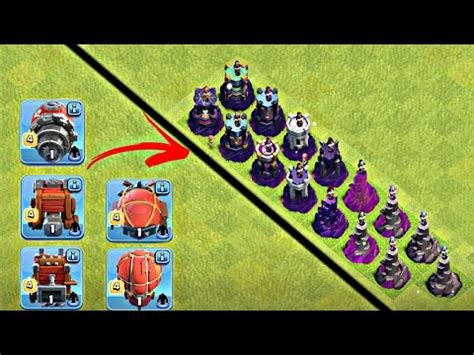 All Max Siege Machine Vs All Level Wizard Tower Defence Formation In