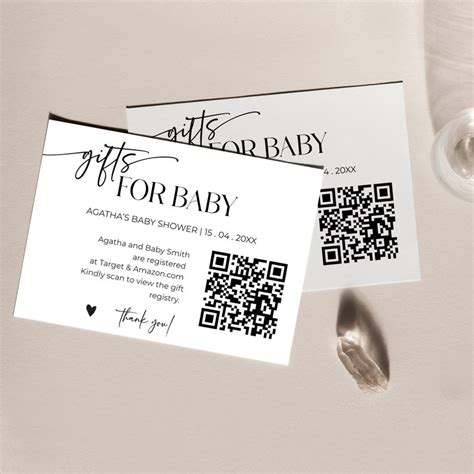Baby Shower QR Code Gift Registry Card Gift Registry QR Code