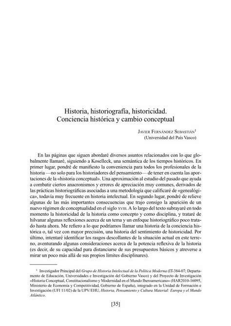 PDF Historia historiografía historicidad Conciencia histórica y