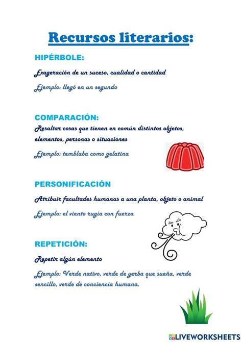 LOS RECURSOS LITERARIOS Interactive Worksheet