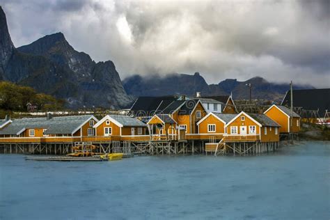 Traditional Fishing Hut Village Sakrisøya in Lofoten Islands Norway