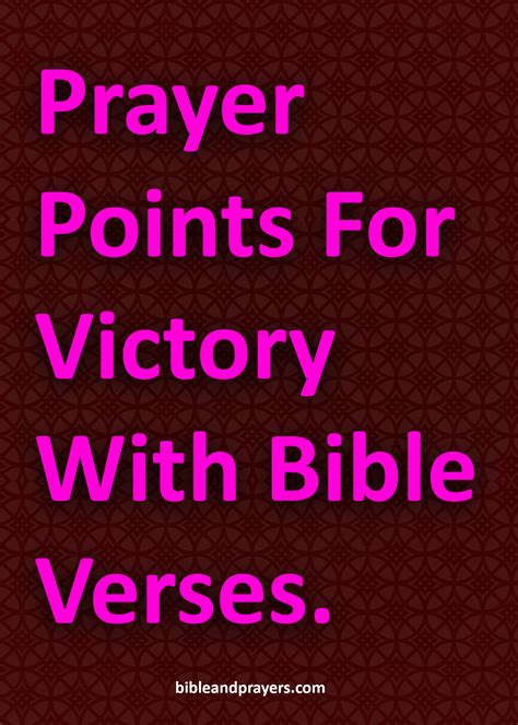 Prayer Points For Victory With Bible Verses Bibleandprayers