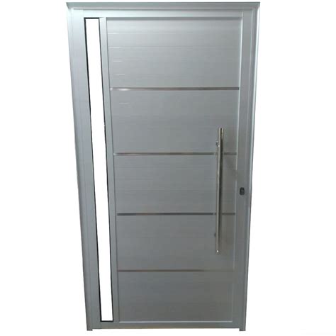 Porta Lambril de Alumínio Branco Puxador Friso e Vidro Linha 25