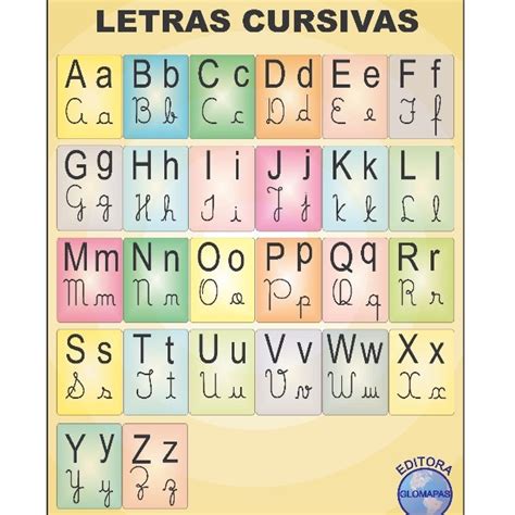 Mapa Letras Cursivas Em Lona Editora Glomapas Shopee Brasil