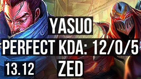 YASUO Vs ZED MID 12 0 5 Legendary 1 5M Mastery EUW Master 13
