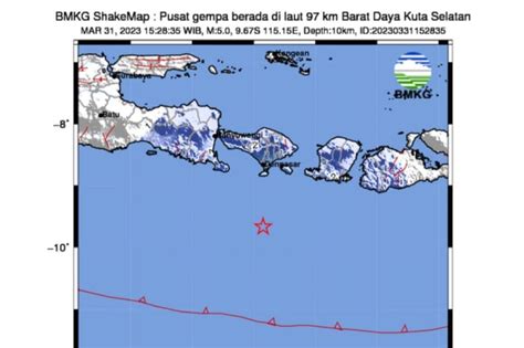 Bmkg Sebut Gempa Tektonik Di Selatan Bali Tidak Berpotensi Tsunami