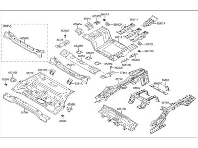 65500 E6000 Genuine Hyundai Panel Complete Rear Floor