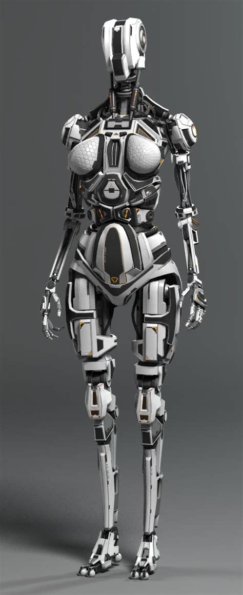 Female Robot By Andrew Crawshaw Robotic Cyborg 3D Female Robot