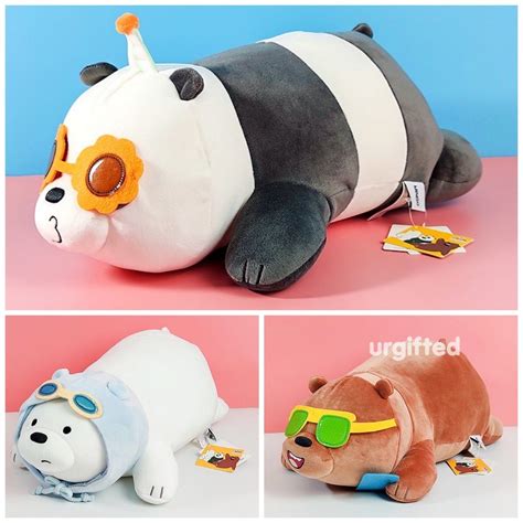 We Bare Bears Lying Plush Toy W Sunglasses By Miniso Hobbies Toys