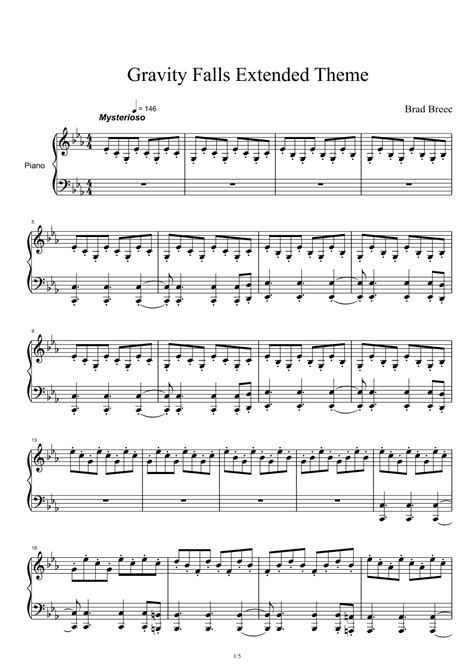 Gravity Falls Main Theme Arr Brad Breeck Sheet Music Brad Breeck