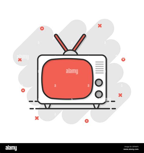 Icono De Tv De Dibujos Animados De Vectores En El C Mic De Estilo