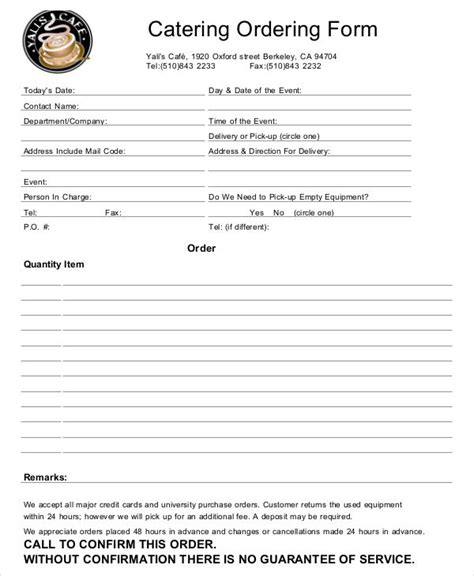 Catering Order Form Emmamcintyrephotography