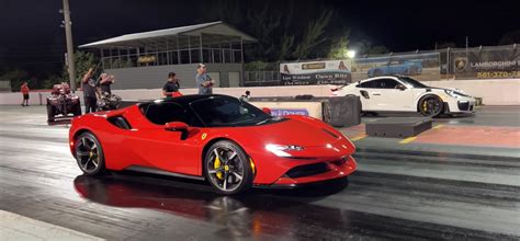 Ferrari SF90 Vs Porsche GT2 RS Drag Race Ends With Frustrating Cliff
