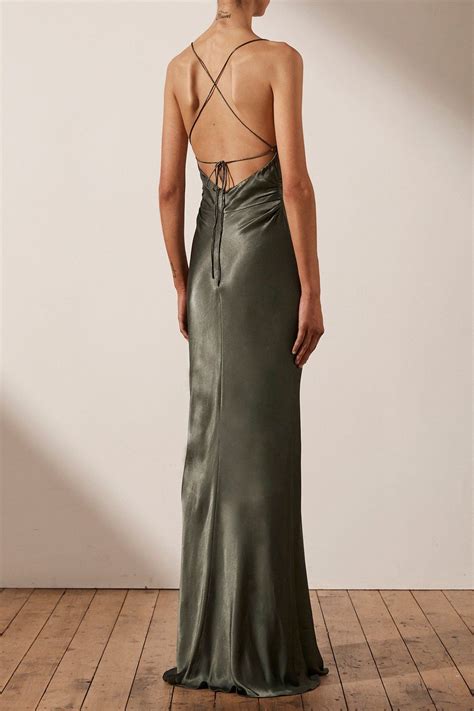 La Lune Lace Back Maxi Dress Olive Dresses Shona Joy Shona Joy