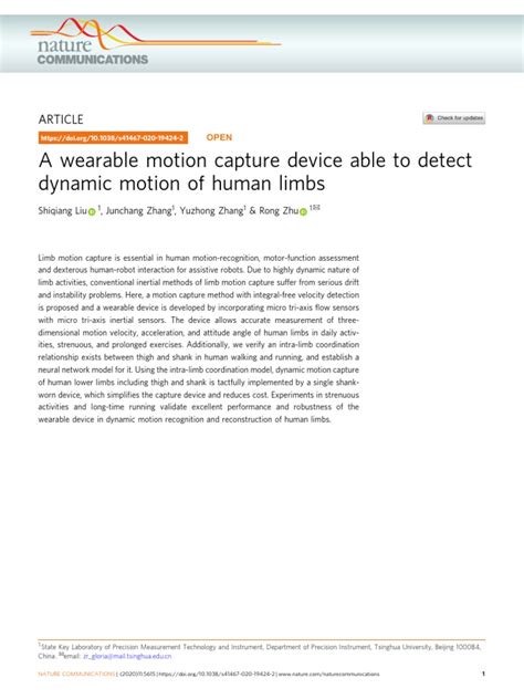 a wearable motion capture device able to detect dynamic motion of human limbs pdf inertial