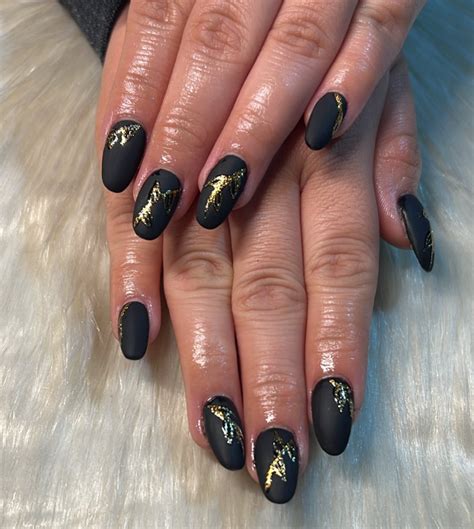 Black Almond Nail Designs For Summer Morovan