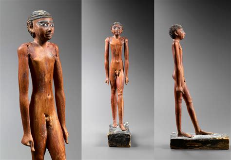 Wooden Figure Of A Nude Man Egypt Late Old Kingdom 2345 2160 BC