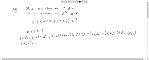 solved two fair dice are rolled simultaneously let x denote the number on the first die and y