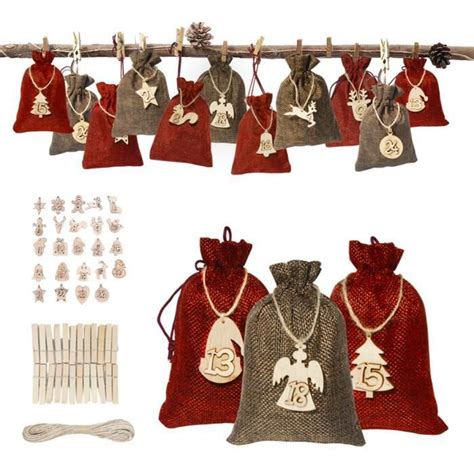 Calendrier De L Avent Remplir Pcs Noel Calendrier Cadeaux Sacs