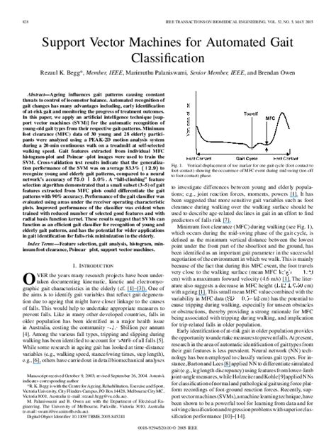 pdf support vector machines for automated gait classification marimuthu palaniswami