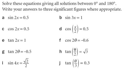 Trigonometric Functions Grade 10 Worksheets