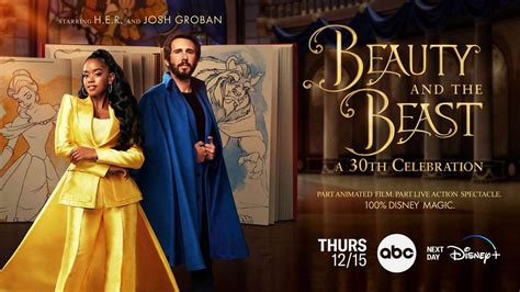 First Look At H E R And Josh Groban In Beauty And The Beast A 30th