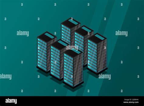 Mainframe Powered Server High Technology Concept Data Center Cloud