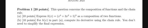 solved problem 1 [ 20 points] this question concerns the