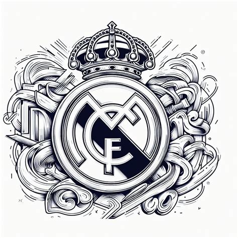 Real Madrid Logo Coloring Pages Etsy