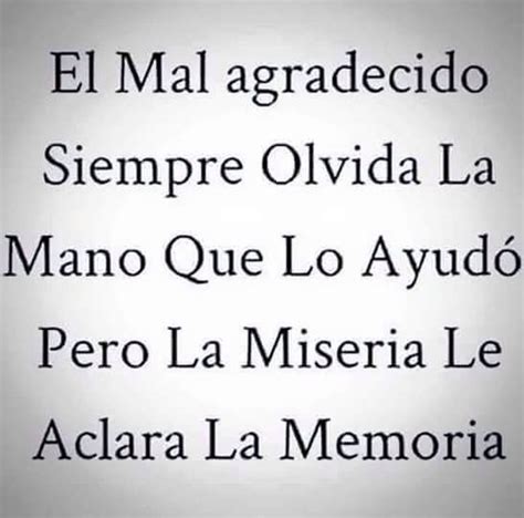 El Mal Agradecido Siempre Olvida La Mano Que Lo Ayud Pero La Miseria