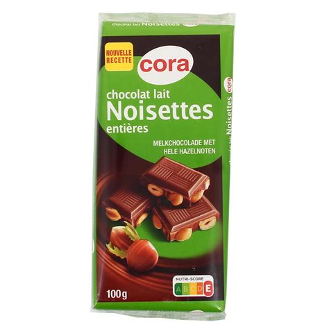 Achat Vente Cora Chocolat au lait aux noisettes entières 2x100g