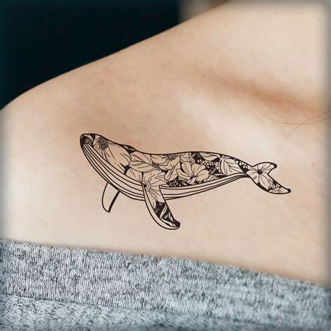 Blue Whale Outline Tattoo