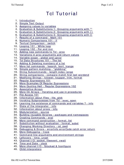 tcl tutorial pdf parameter computer programming trigonometric functions