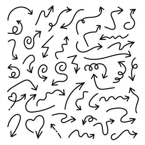 Conjunto de elementos de flechas dibujadas a mano para la ilustración