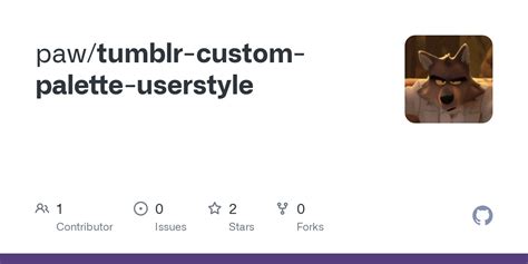 Github Paw Tumblr Custom Palette Userstyle