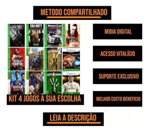 4 Jogos A Sua Escolha Mídia Digital Xbox 360 Parcelamento sem juros