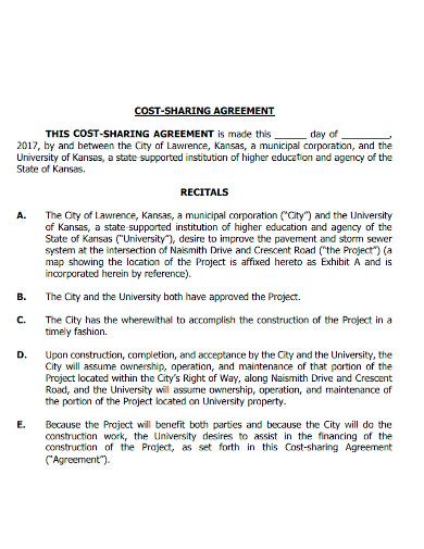 Cost Sharing Agreement Template