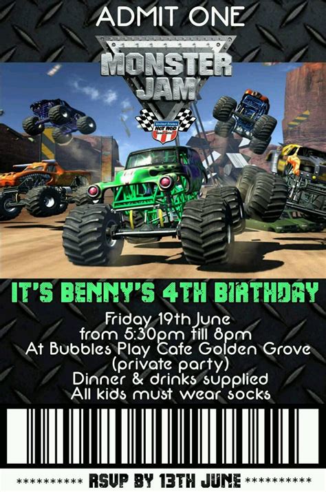 Grave Digger Monster Truck Invitations