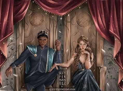 A Painting Of A Man And Woman Sitting On A Stage