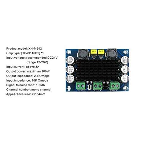 3NH 1X Dc 12V 24V 100W Tpa3116 D2 Da Mono Channel Digital Power Audio