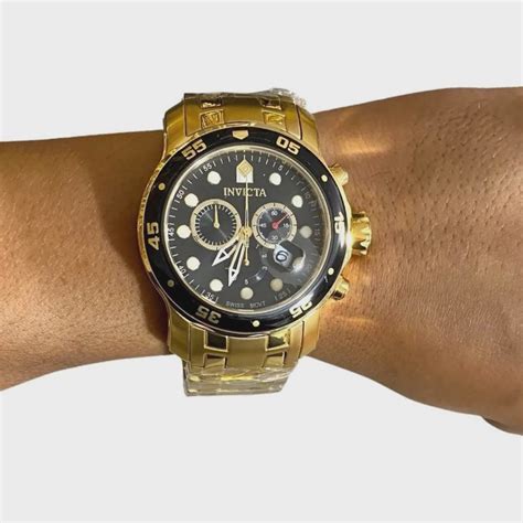 Relógio Pro Diver 0072 Banhado A Ouro 18K Submarino