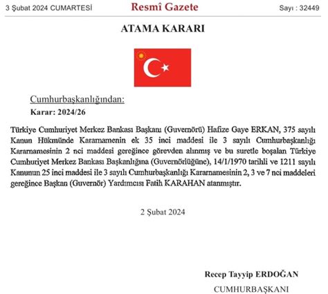 Merkez Bankas Yeni Ba Kan Fatih Karahan Oldu Sacitaslan