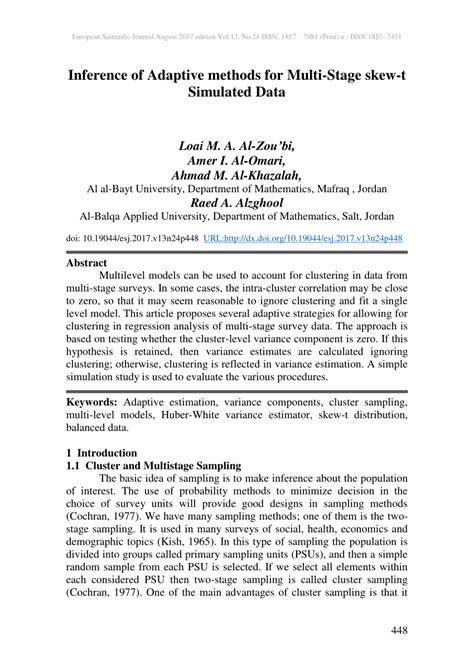 pdf inference of adaptive methods for multi stage skew t simulated data