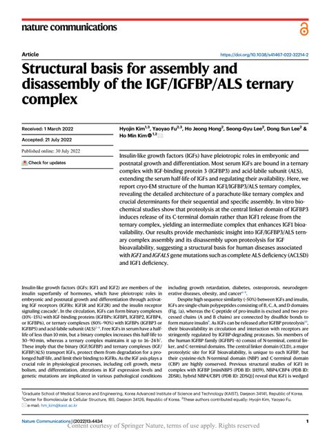 PDF Structural Basis For Assembly And Disassembly Of The IGF IGFBP