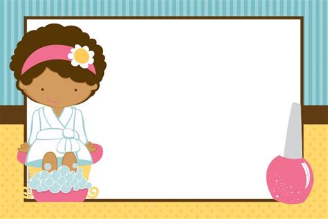 Convites Grátis para Festa Infantil Kids spa Girl spa party Spa
