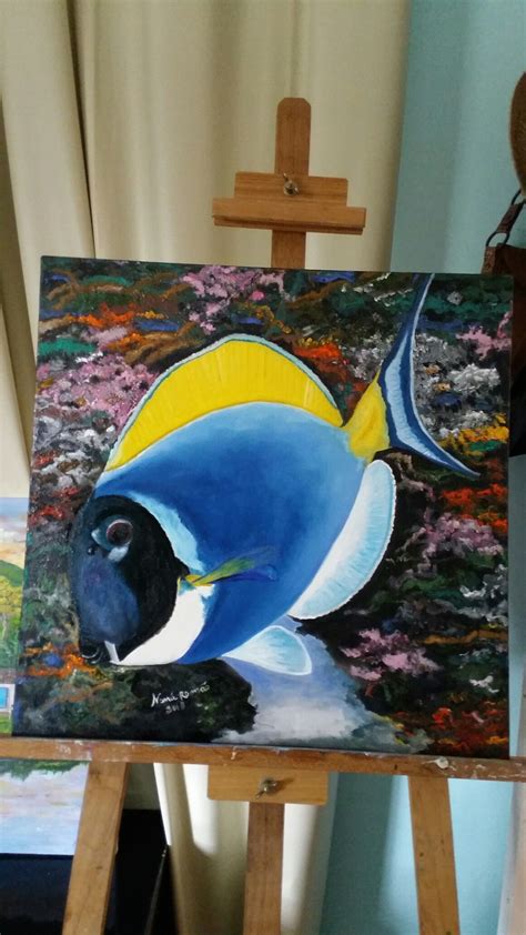 Óleo sobre tela Peixe Por Nana Romao Cabo Frio Rj Óleo sobre tela