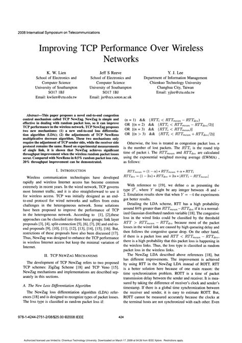 pdf improving tcp performance over wireless networks