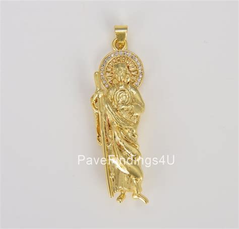 San Judas Tadeo Medalla Saint Jude Necklace Gold Plated Oro Laminado