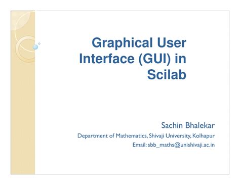 PDF Graphical User Interface GUI In Scilab