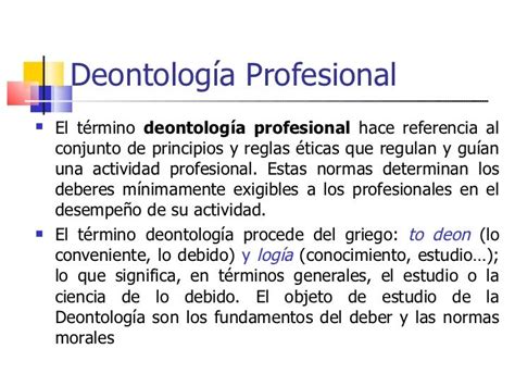 Etica y deontologia profesional Deontología Etica profesional Bioetica